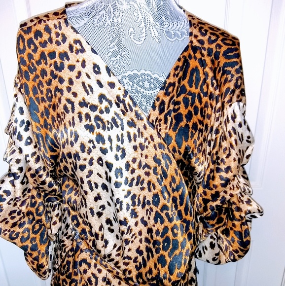 L&B | Tops | Lb Leopard Wrap Top Only Left Plus Size | Poshmark